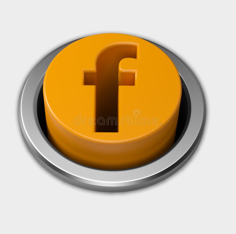 3D orange facebook editorial stock photo. Illustration of button - 54032708