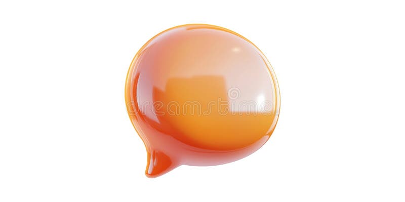 3D Orange Speech Bubble Icon. Communication and Messaging Concept ...