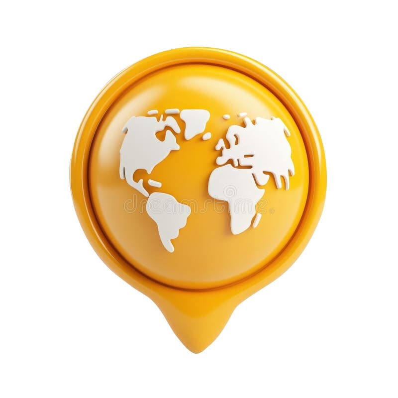 3d Orange Speech Bubble Showing White World Map Promoting Global ...