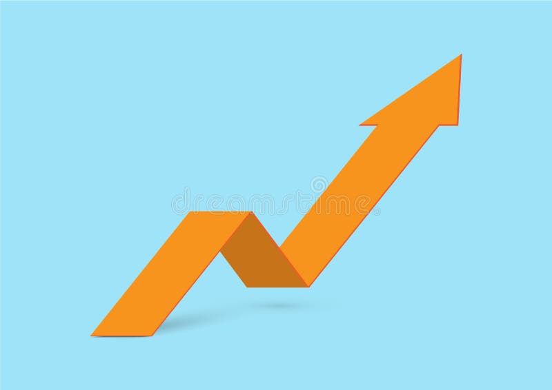 Orange Up Arrow on Blue Background Vector Illustration Stock Vector ...