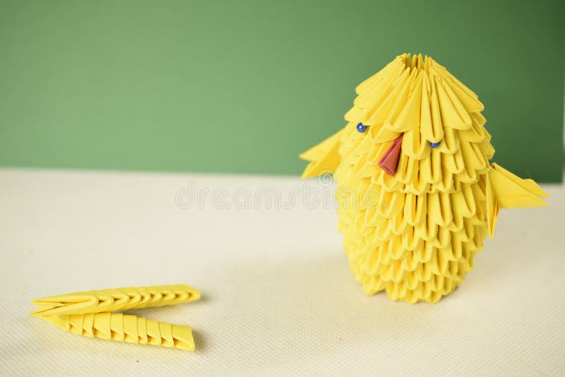3D origami easter chicken stock image. Image of closeup - 90271579