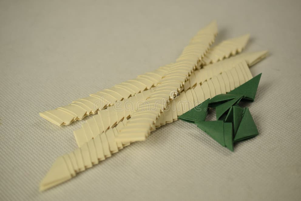 3D origami in the making stock image. Image of cream - 90273729