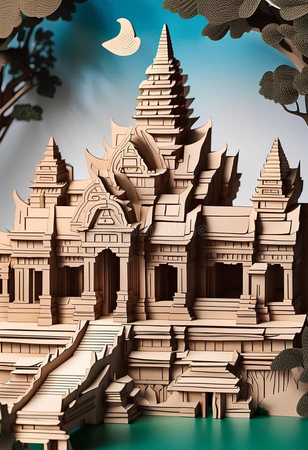 3D Origami Paper Art Wallpaper for Lock Screen. Stock Illustration ...