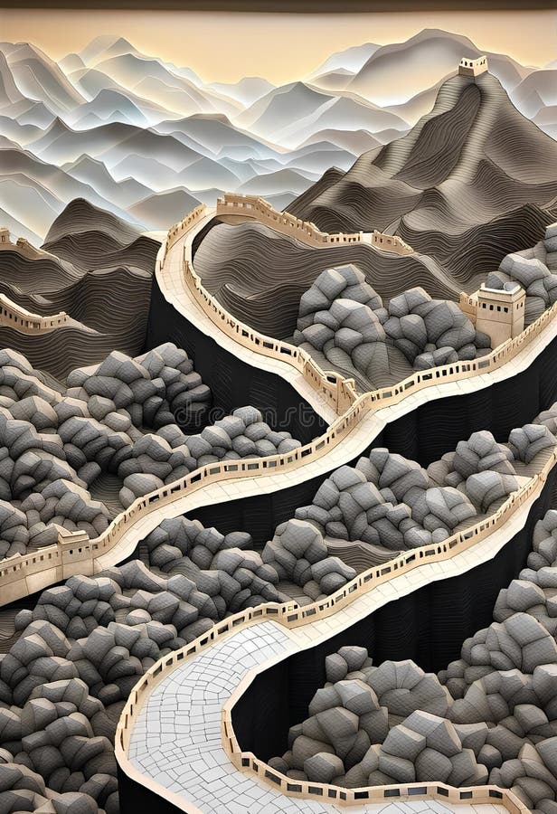 3D Origami Paper Art Wallpaper for Lock Screen. Stock Illustration ...