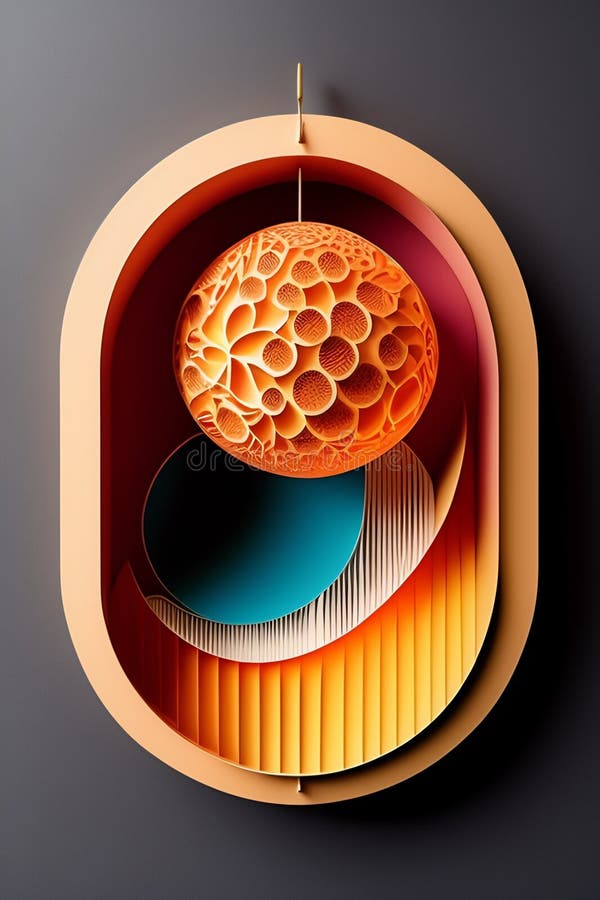 3D Origami Paper Art Wallpaper for Lock Screen. Stock Illustration ...