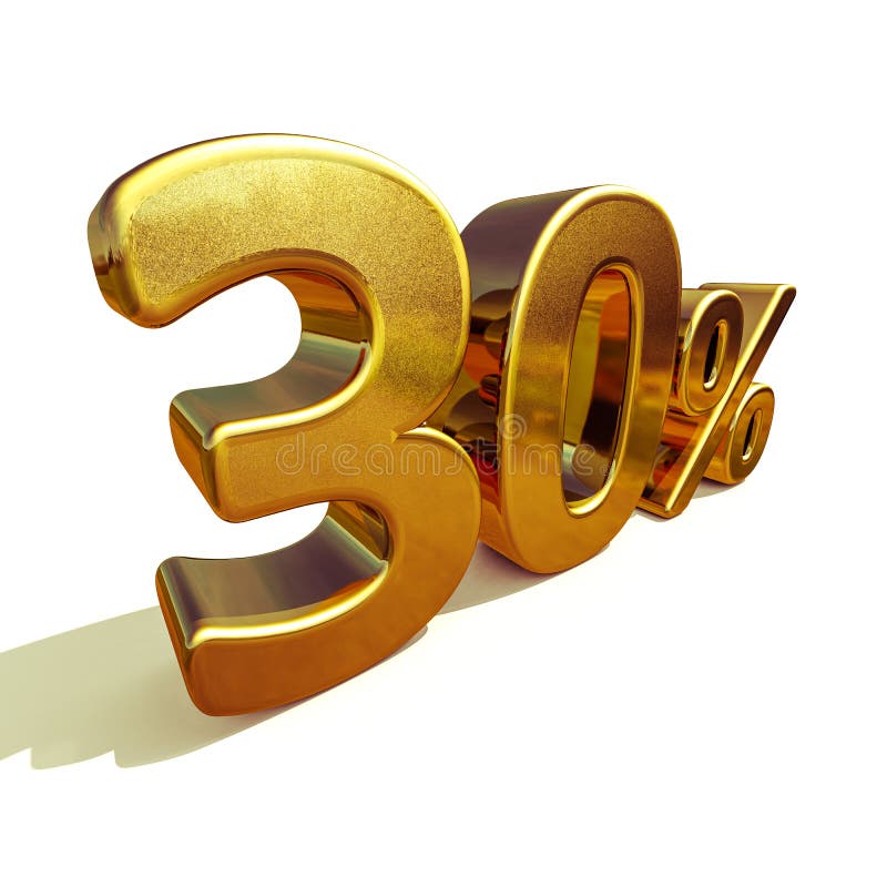 3d Oro 30 Segno Di Sconto Di Trenta Per Cento Illustrazione di Stock ...