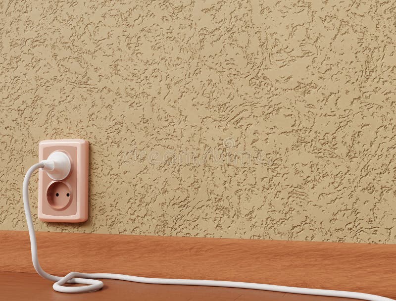 3D Outlets with Plug, Energy Power Consumption Concept.Plastic Double ...