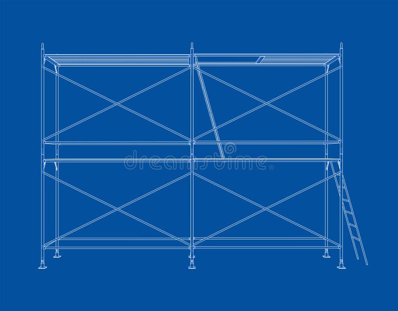 3D Outline Scaffold. 3D Illustration Stock Illustration - Illustration ...