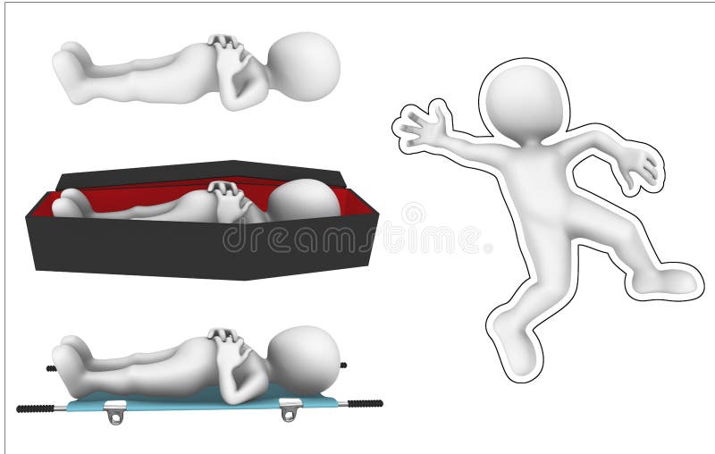 3D dode man in een kist stock illustratie. Illustration of samenvatting ...