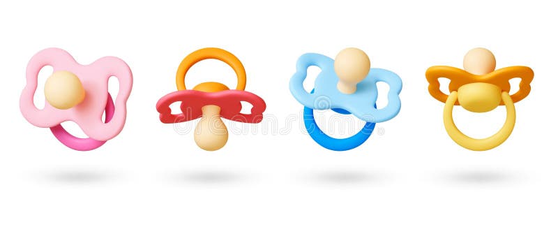 3d Pacifier. Realistic Render Pacifiers for Newborn. Toddler Silicone ...