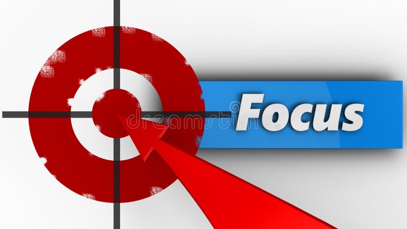 3d Painted Target with Focus Sign Stock Illustration - Illustration of ...