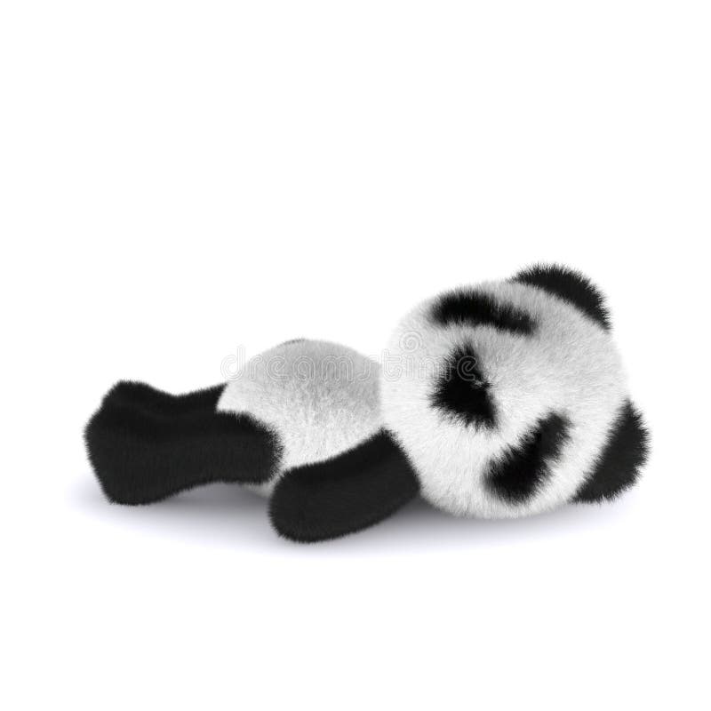 3d Panda Bear Relaxes on His Back Stock Illustration - Illustration of ...