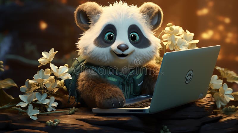 3D Panda stock illustration. Illustration of design - 286702567