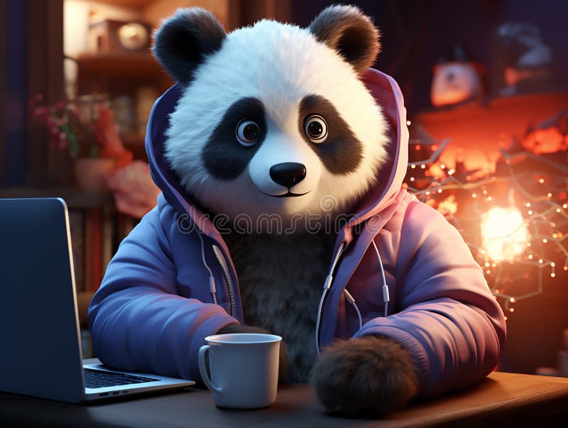3D Panda stock illustration. Illustration of clothing - 286702590