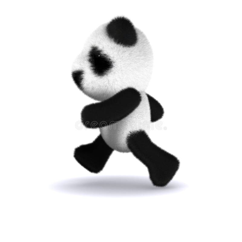 3d Panda runs stock illustration. Illustration of young - 39697253
