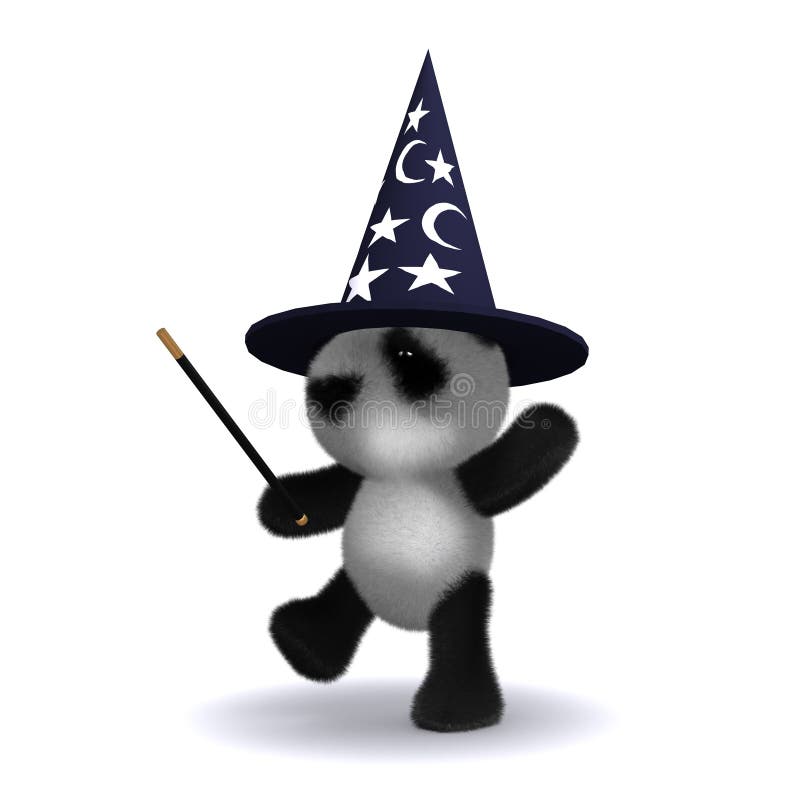 3d Panda wizard stock illustration. Illustration of young - 40260748