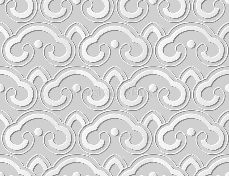 3D Paper Art Curve Cross Round Geometry Chain Stock Vector ...