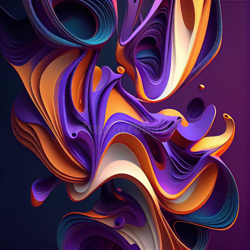 3d Paper Art Illustration Set Abstract Color Full Color Stock Illustration Illustration Of