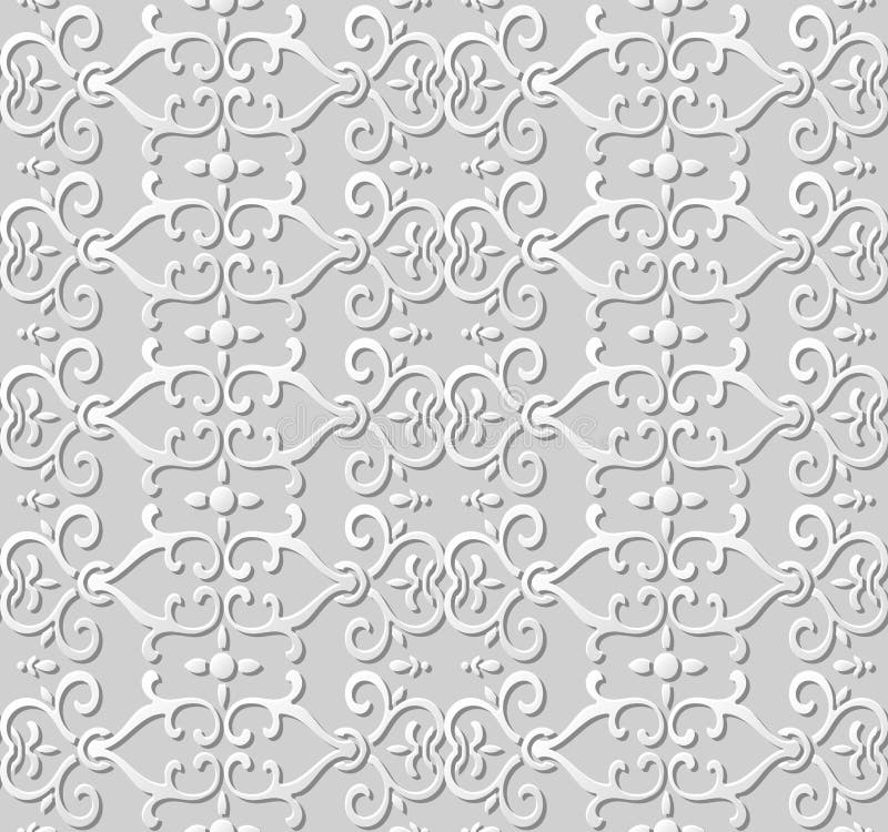 3D Paper Art Pattern Curve Spiral Chain Flower Stock Vector ...