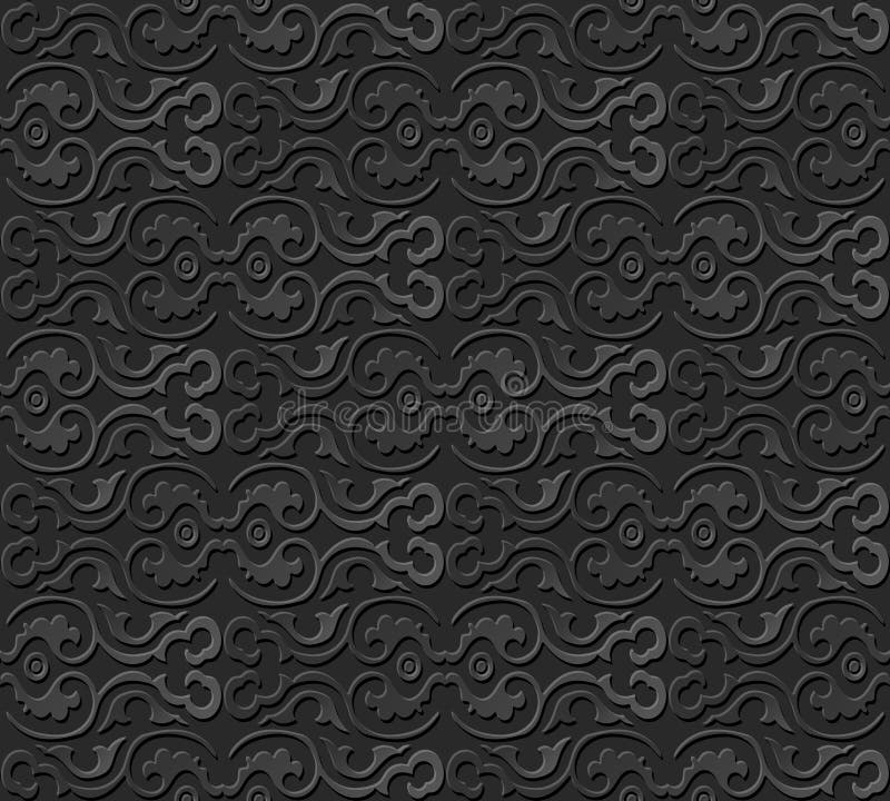 3D Paper Art Pattern Curve Spiral Round Frame Stock Vector ...