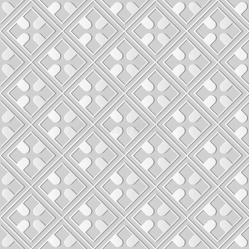 3D Paper Art Square Check Cross Geometry Frame Stock Vector ...