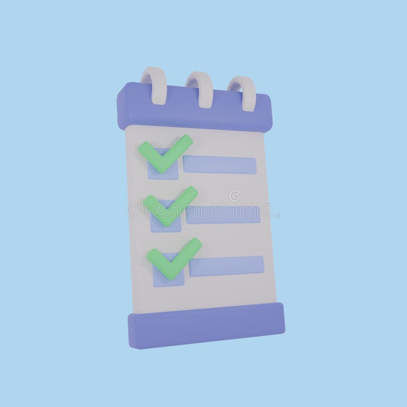 3d Paper Clipboard Task Management Todo Check List Stock Illustration ...