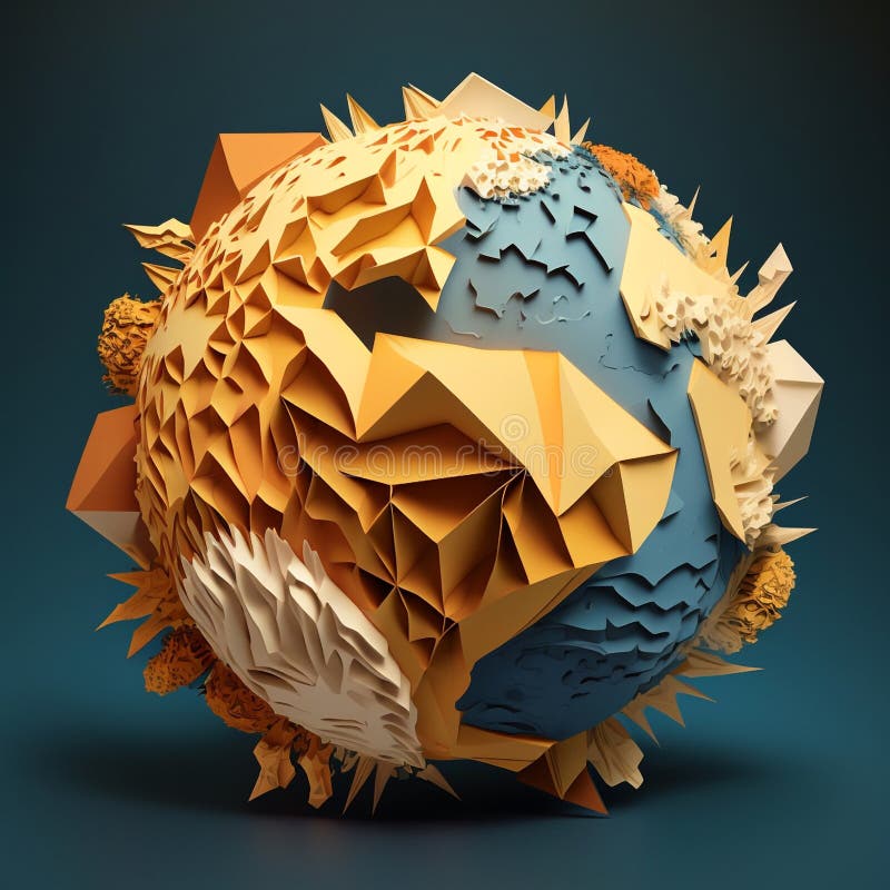 3D Paper Craft Planet Earth. Earth Day Stock Illustration ...