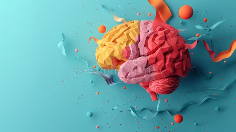 3D Paper Cut Brain with Corporate Strategy and Innovation Elements ...