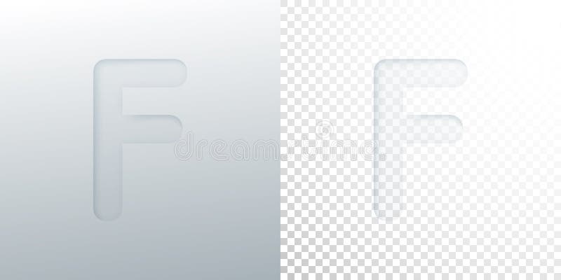 3d Paper Cut Letter F on Transparent Checkered Background. Stock Vector ...