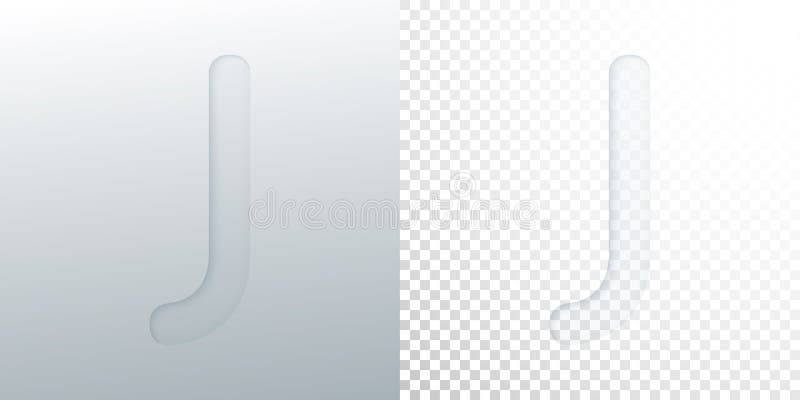 3d Paper Cut Letter J on Transparent Checkered Background. Stock Vector ...