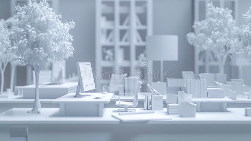 3D Paper Cut-out Scene of a Bustling Office, Representing Business ...