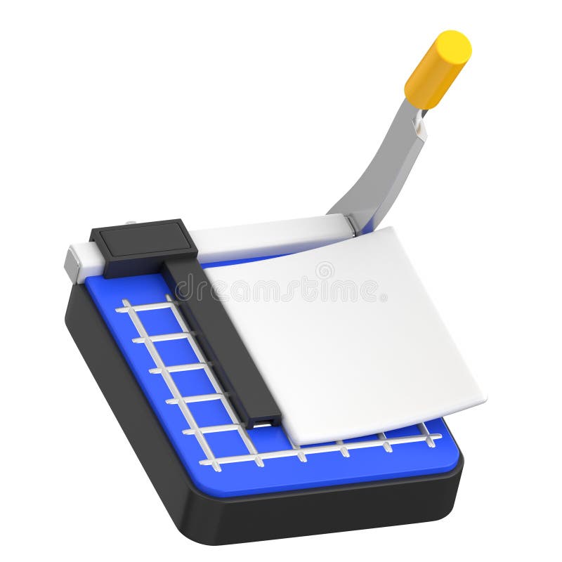 3D paper cutter stock illustration. Illustration of asset - 365436052