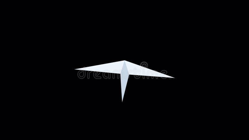 3D Paper Plane Flying Loop Animation Front View in Transparent Alpha ...