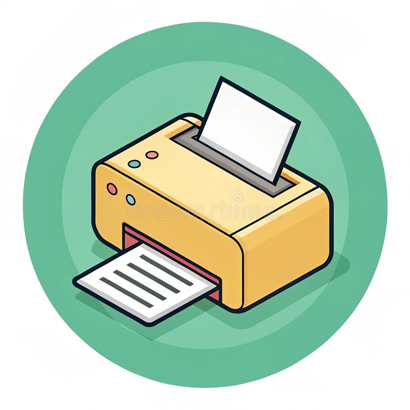 3D Paper Printer Icon for Office Use Stock Illustration - Illustration ...