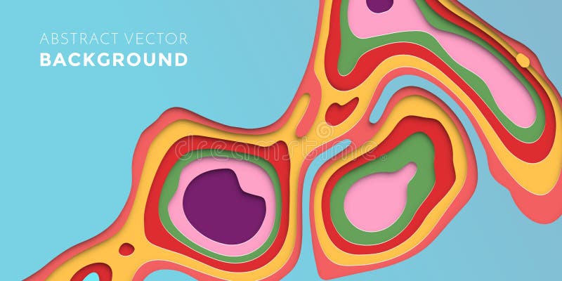 Multi Color Layers Effect Papercut 3D Paper Cut Vector Art Background ...