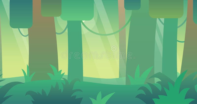 2D Parallax Looping Animation of a Deep Forest Landscape Stock Footage ...