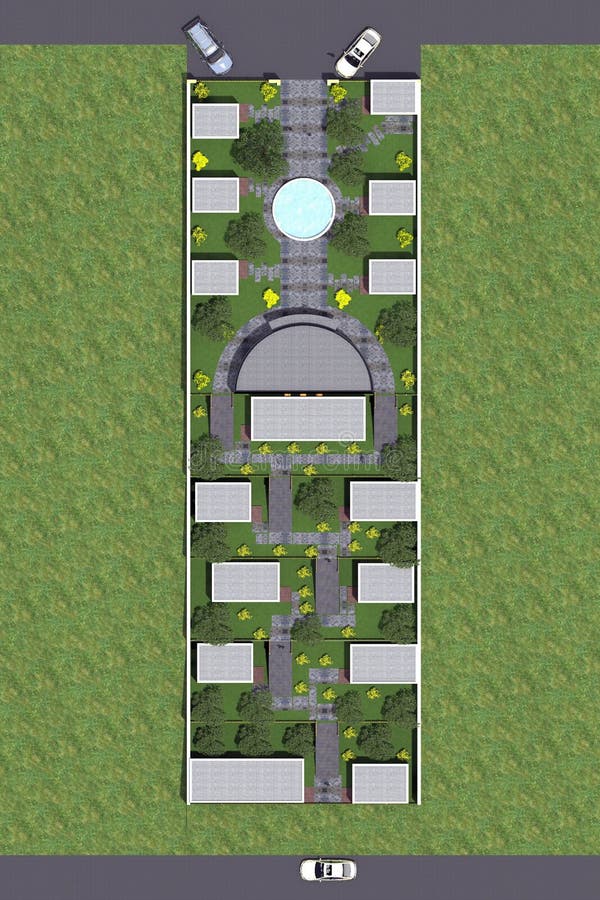 3d Park Cafe Restorant Architect Master Plan Stock Illustration ...