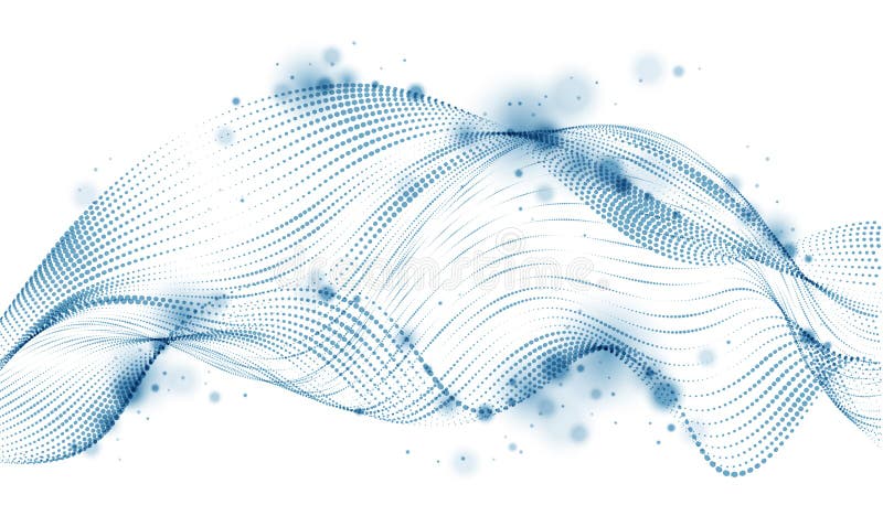 3d Particles Mesh Array, Sound Wave Flowing. Round Points Vector Effect ...