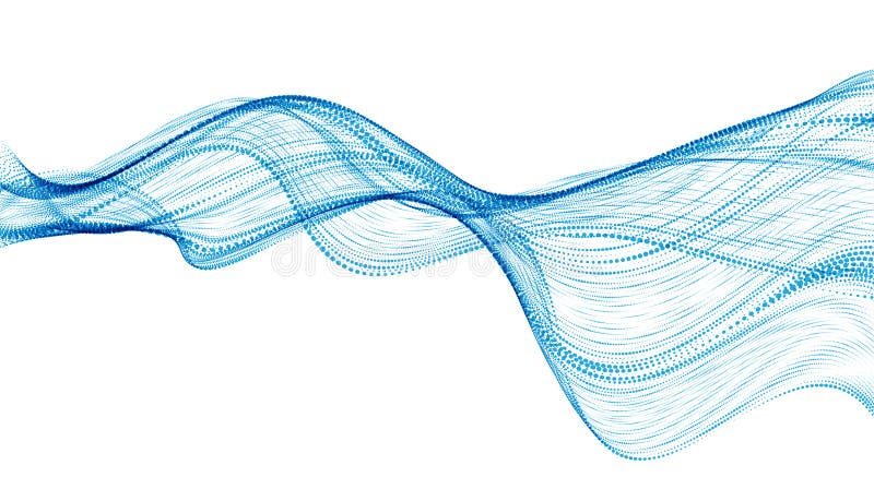 3d Particles Mesh Array, Sound Wave Flowing. Round Points Vector Effect ...