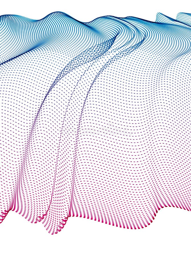 3d Particles Mesh Array, Transparent Tulle Textile on Wind Flowing ...