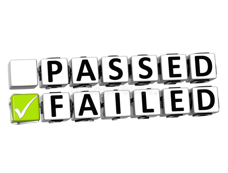 3D Fail Pass Button Click Here Block Text Stock Illustration ...