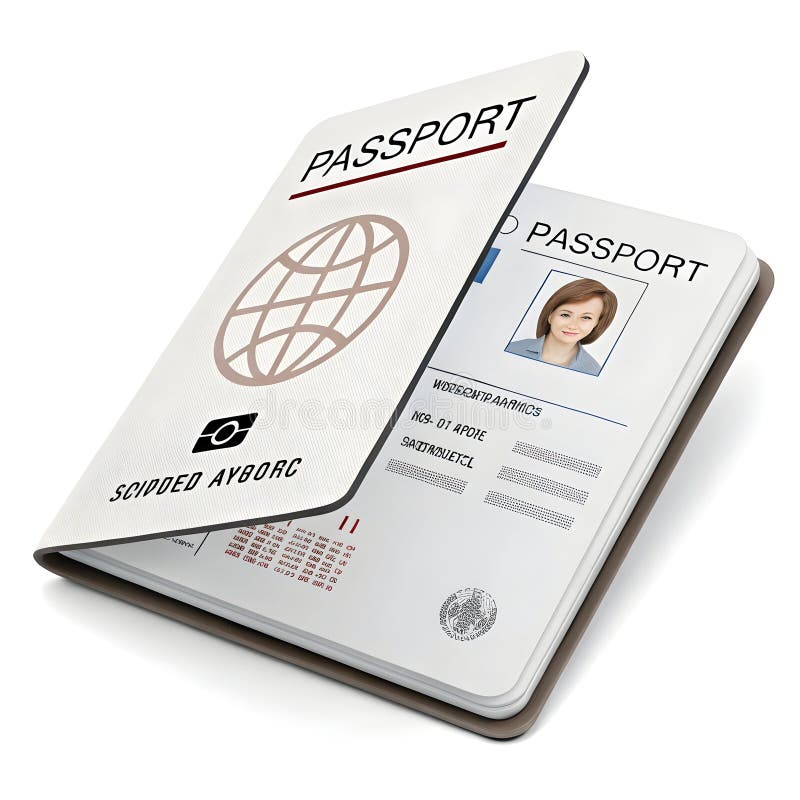 3D Passport Identification Document Icon Stock Illustration ...