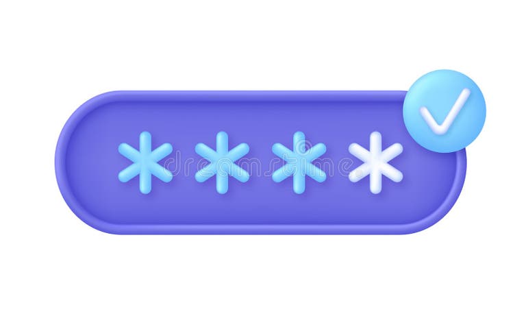 3D Password and Check Mark. Correct Password Concept. Personal Data ...