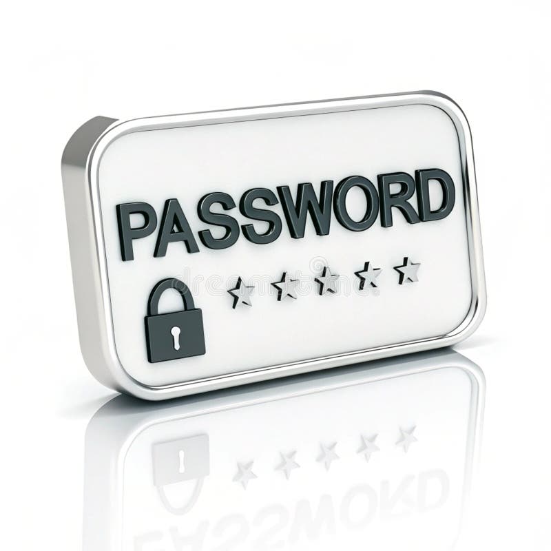 3D Password Icon Isolated on Transparent Background Stock Illustration ...