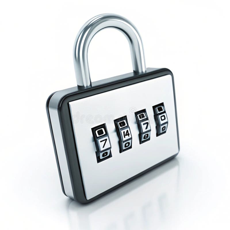 3D Password Icon Isolated on Transparent Background Stock Illustration ...