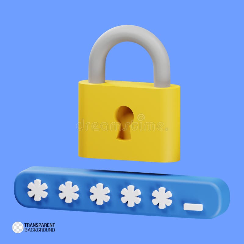3d Password protected icon stock image. Illustration of render - 276594147