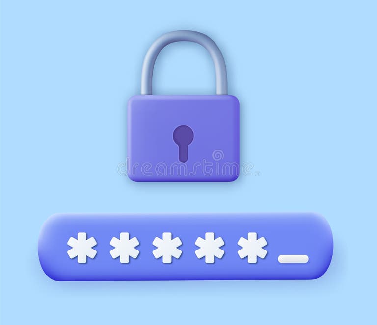 3d Password protected icon stock vector. Illustration of secure - 297974434