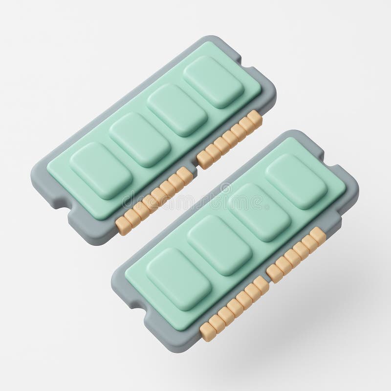 3D Pastel RAM Memory Modules for PC Stock Illustration - Illustration ...