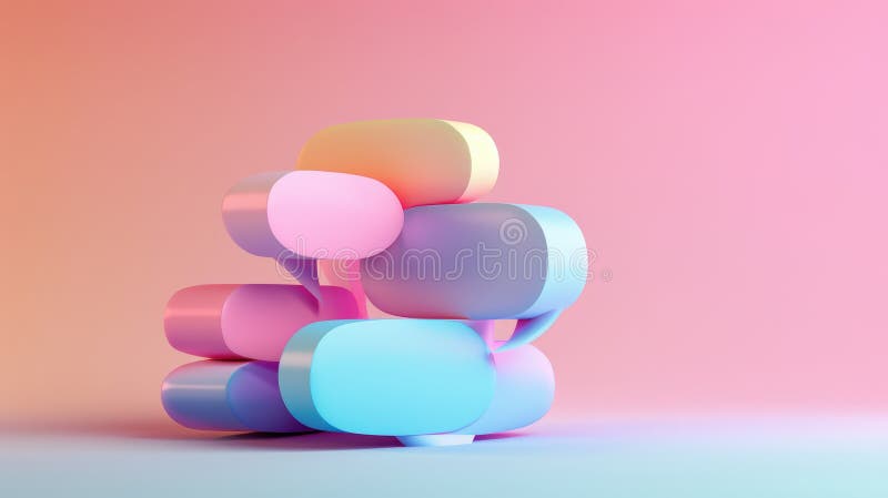 3D Pastel Speech Bubbles: Modern Design for Creative Projects and ...