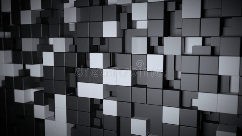 3d Pattern, Black and White Cube Abstract Background Stock Illustration ...